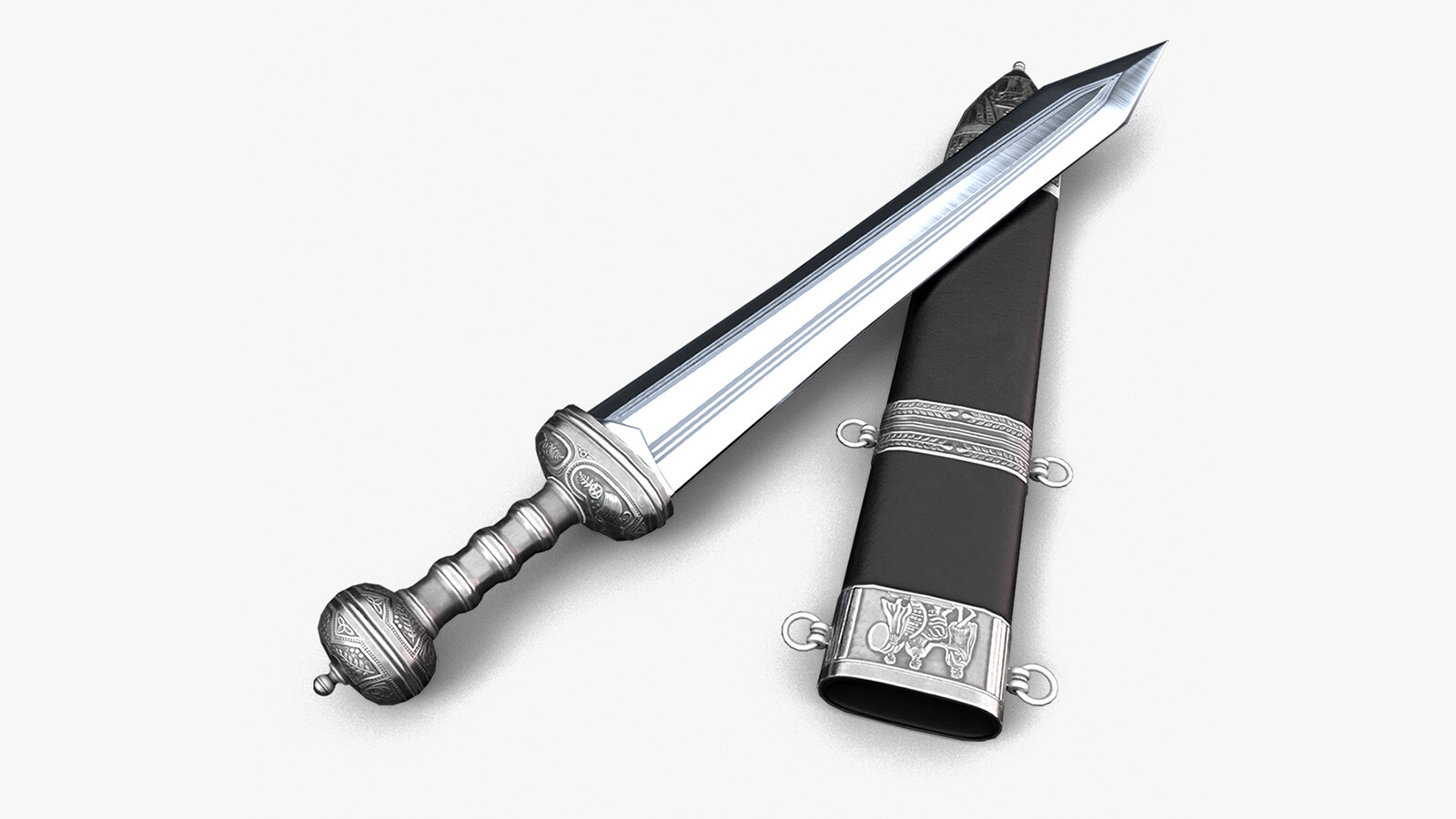 ArtStation - Roman Sword - Ceremonial SIlver Gladius | Game Assets