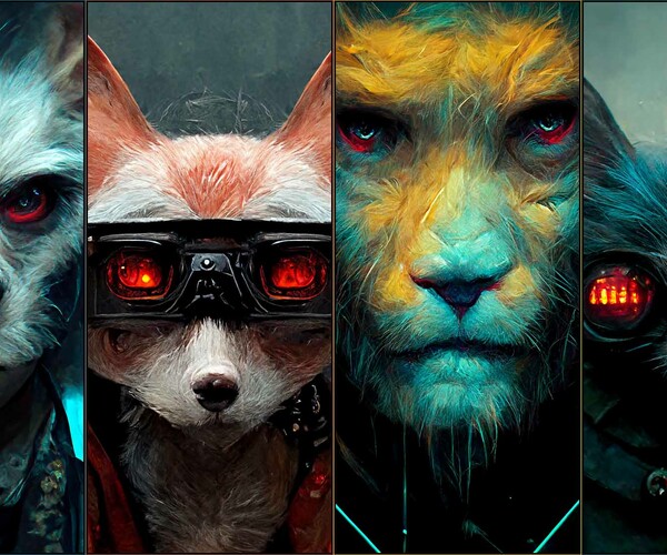 ArtStation - 41 Pack - Cyberpunk Animals - Free Commercial Usage | Artworks