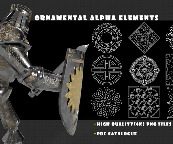 ArtStation - 1000 Practical ornamental Alpha elements | Brushes