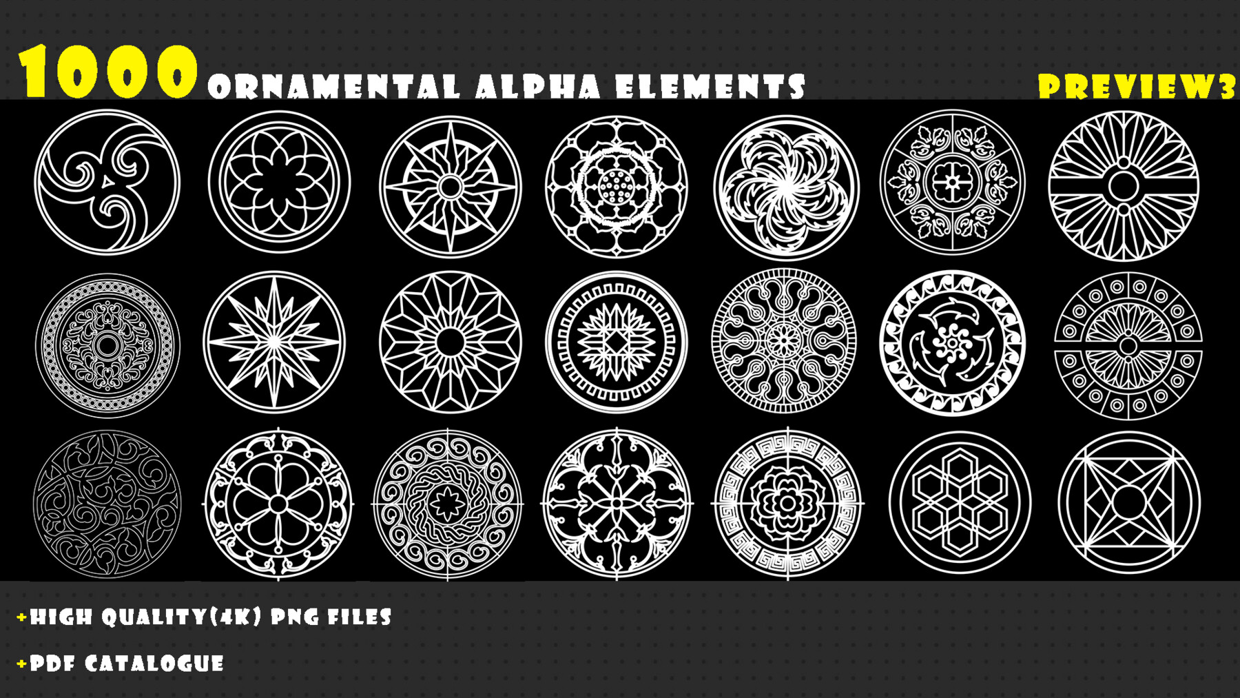 ArtStation - 1000 Practical ornamental Alpha elements | Brushes