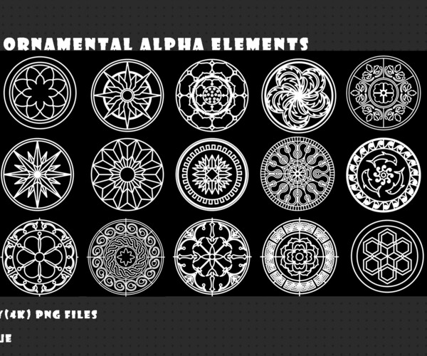 ArtStation - 1000 Practical ornamental Alpha elements | Brushes