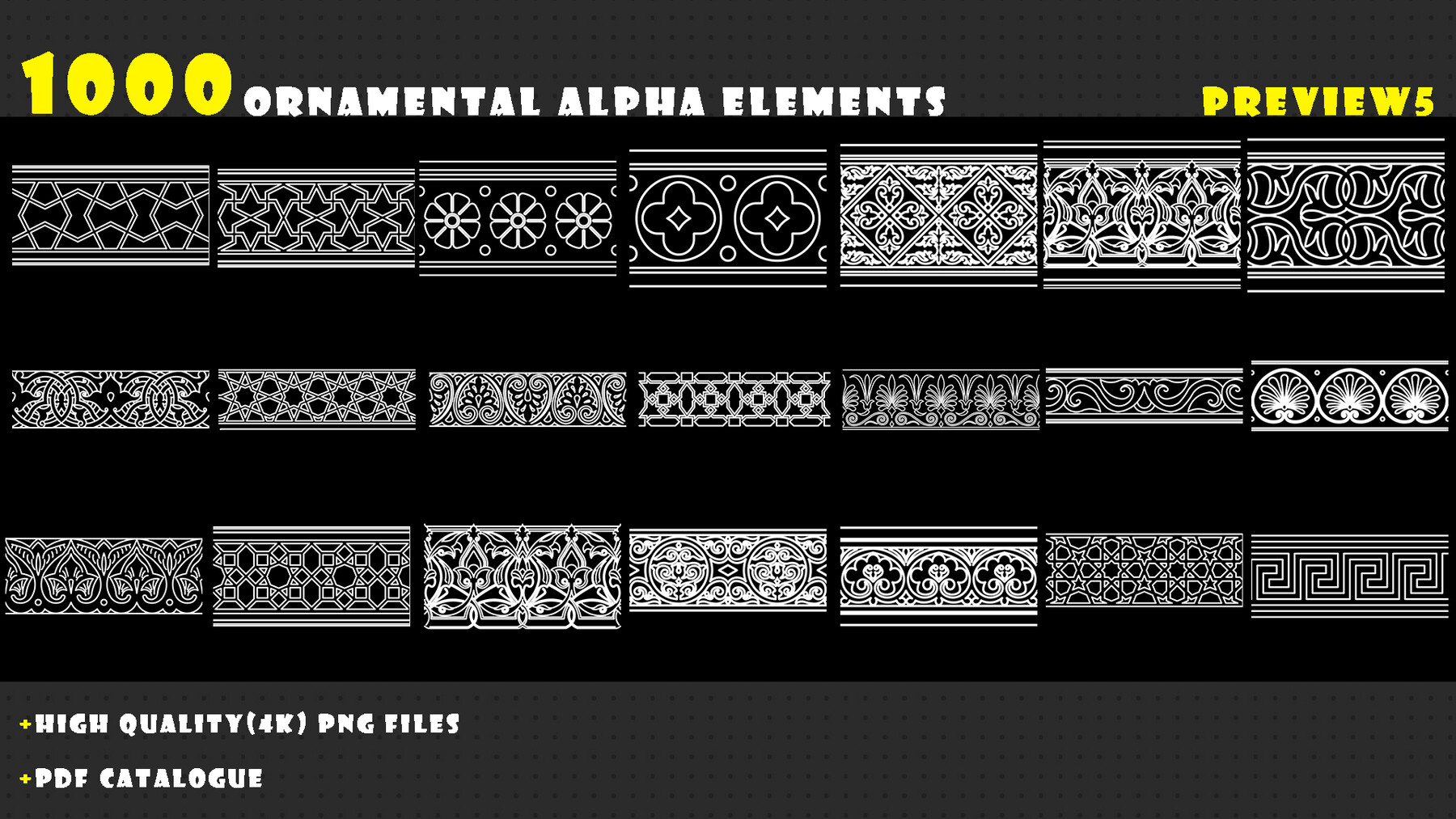 ArtStation - 1000 Practical ornamental Alpha elements | Brushes
