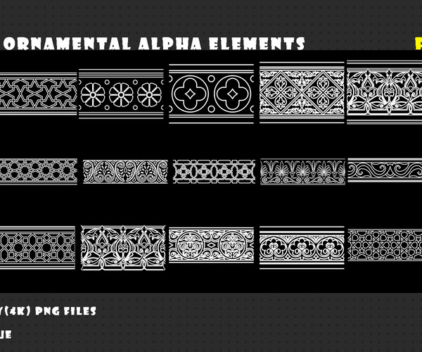 ArtStation - 1000 Practical ornamental Alpha elements | Brushes