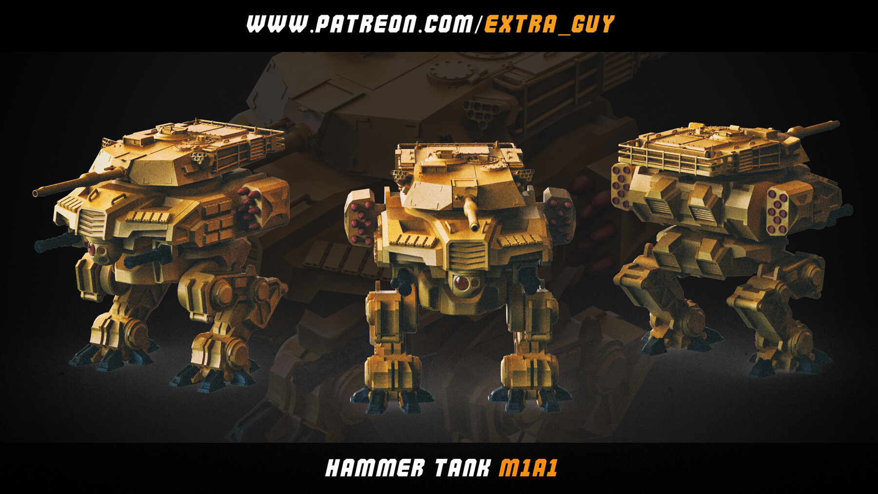 ArtStation - Hammertank M1A1 Tank Mech 3d Printable 50mm and 75mm ...