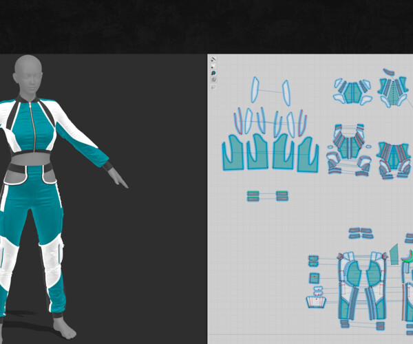 ArtStation - Women's Tracksuit | Game Assets