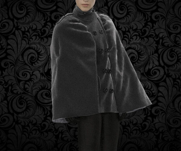 ArtStation - TRUGEN'S BLACK AURA CAPE COAT | Game Assets