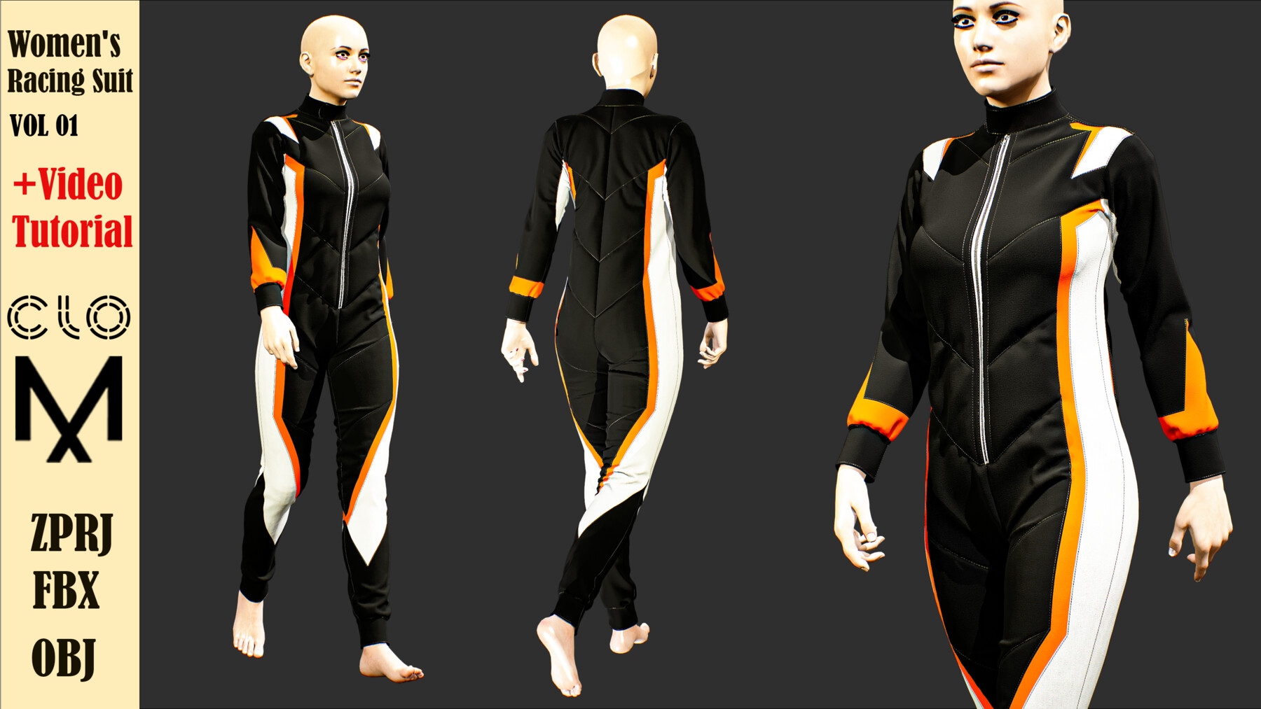 ArtStation - Women's Racing Suit_VOL 01 ( Marvelous/CLO +ZPRJ +OBJ +FBX ...