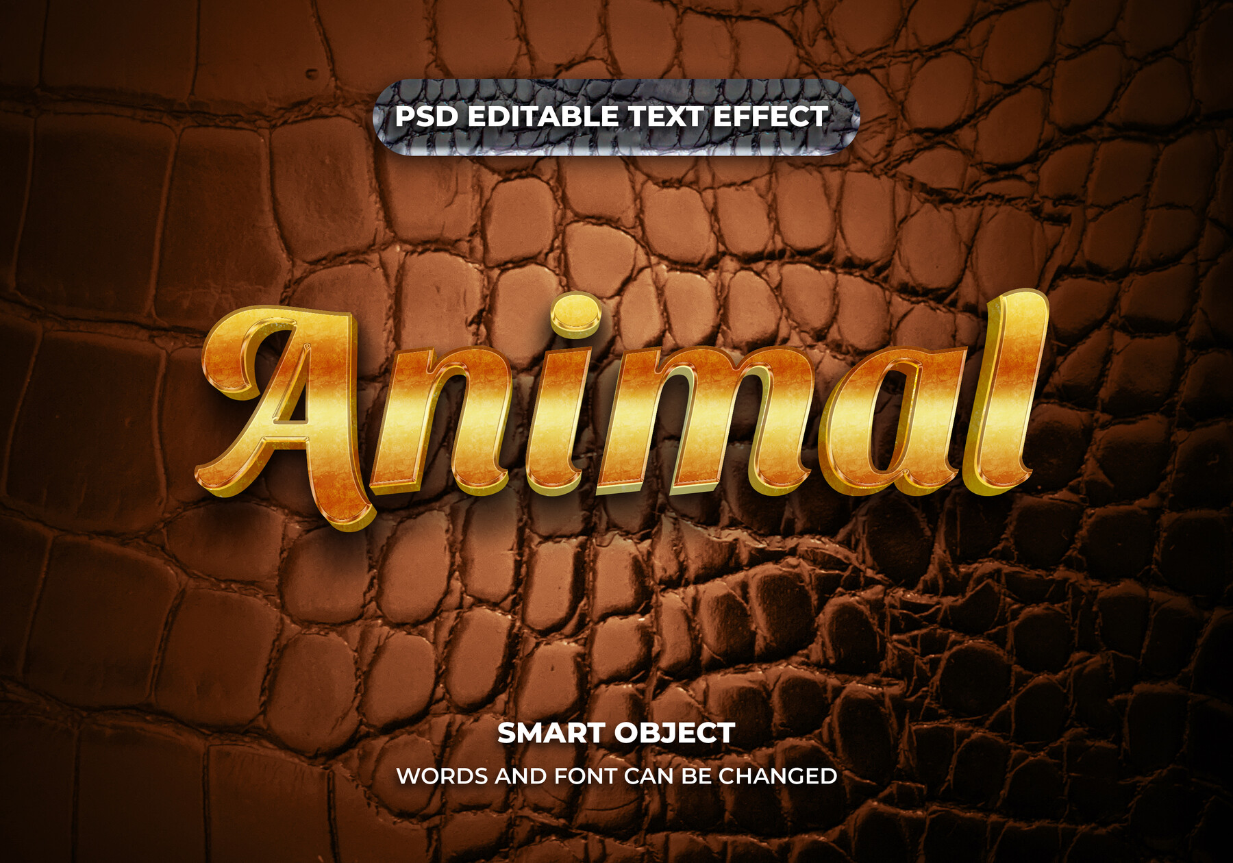 ArtStation - 3D Animal PSD fully editable text effect. Layer style PSD ...