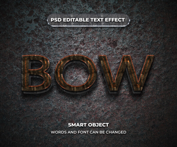 ArtStation - 3D Bow PSD fully editable text effect. Layer style PSD ...