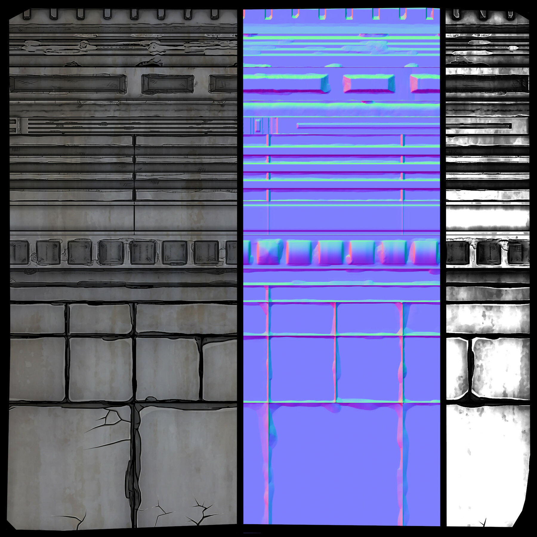 ArtStation - Stylized Concrete Trim Texture | Game Assets