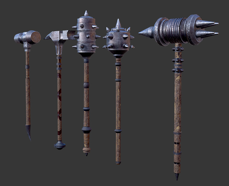 ArtStation - 25 Low Poly Hammer | Game Assets