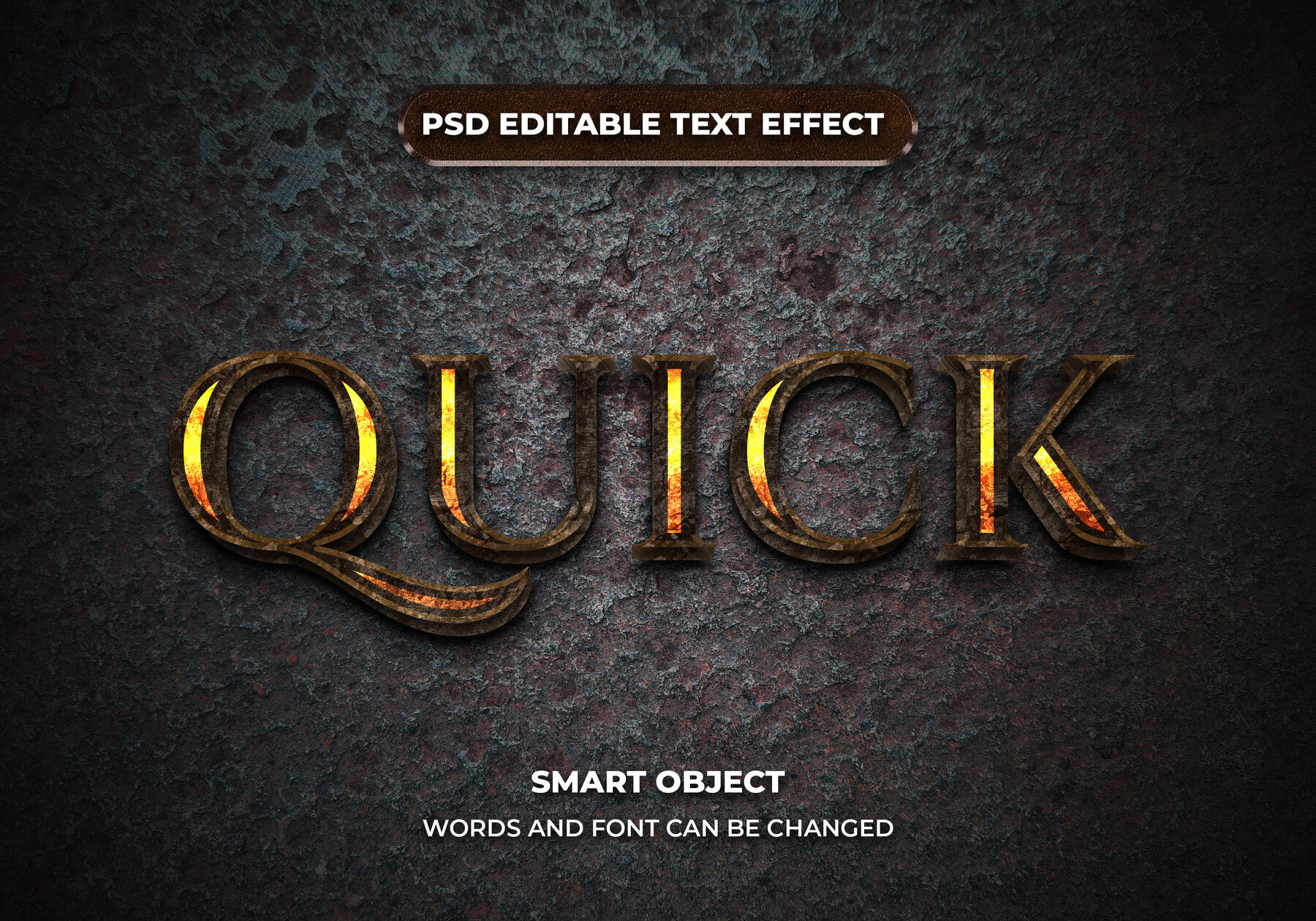 ArtStation - 3D Quick PSD fully editable text effect. Layer style PSD ...