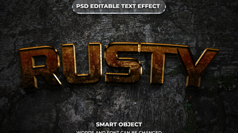 ArtStation - 3D Rusty PSD fully editable text effect. Layer style PSD ...