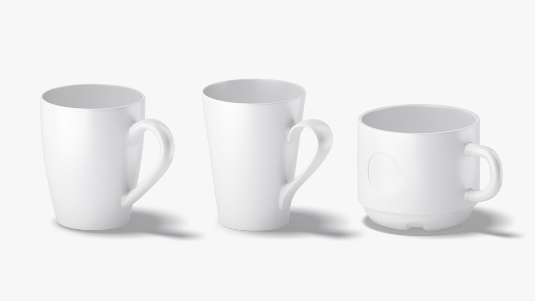 ArtStation - 10 Mugs Shapes - white ceramic cups with different forms ...
