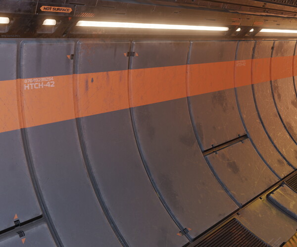 ArtStation - 4 Sci-fi corridor trim sheet textures - [Dark grey/Metal ...