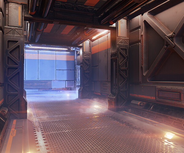 ArtStation - 4 Sci-fi corridor trim sheet textures - [Dark grey/Metal ...