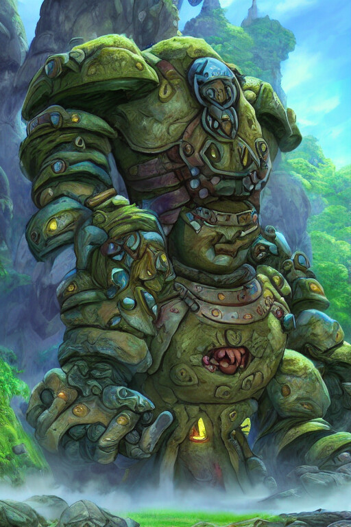 ArtStation - clay Golem natural enchanted forest | Artworks