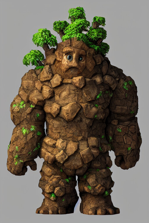 ArtStation - clay Golem natural enchanted forest | Artworks