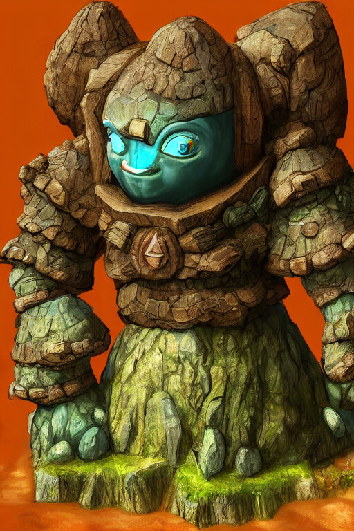 ArtStation - clay Golem natural enchanted forest | Artworks