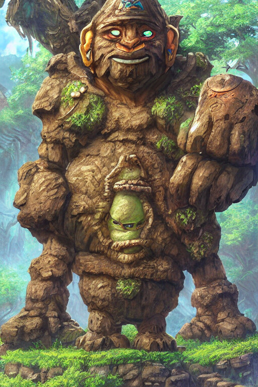 ArtStation - clay Golem natural enchanted forest | Artworks