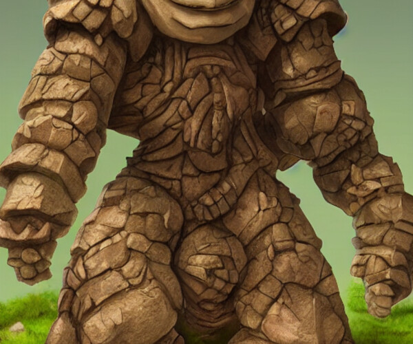 ArtStation - clay Golem natural enchanted forest | Artworks
