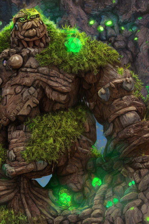 ArtStation - clay Golem natural enchanted forest | Artworks