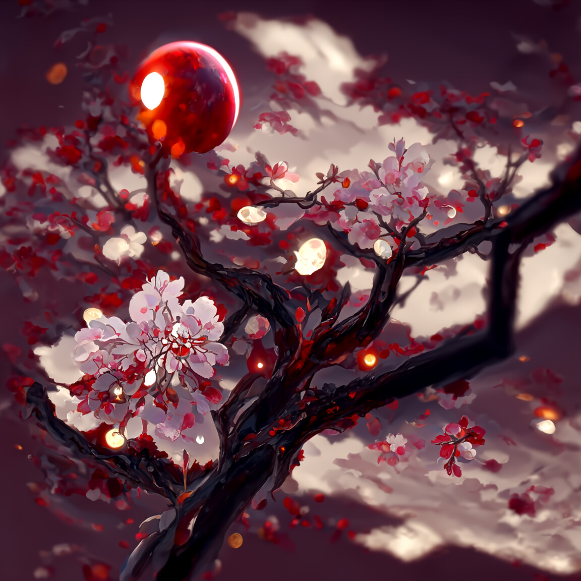 ArtStation - Blood moon and a tree #2 | Artworks