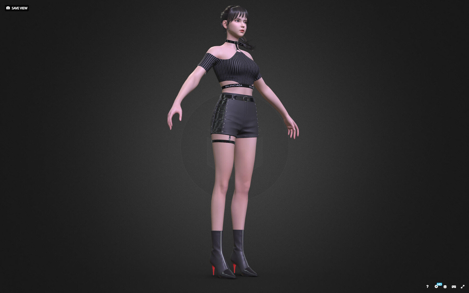 ArtStation - kpop virtual idol fashion young girl game assets sexy short pants shoes woman ...