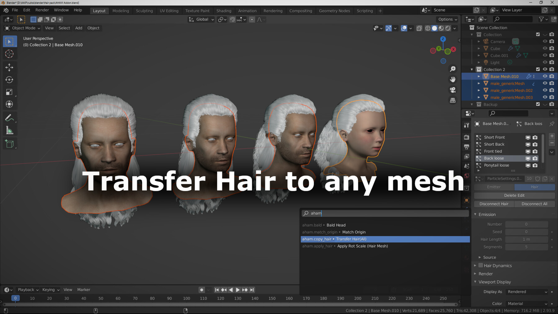 ArtStation - Any Hair Any Mesh - Hair Utilities (Blender addon) | Resources