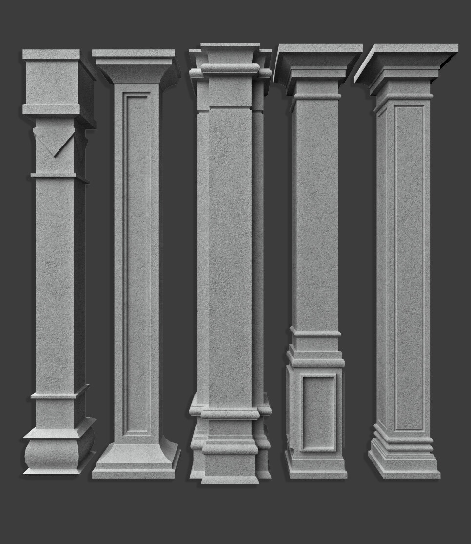 ArtStation - 20 Column Base Mesh ( with UV) | Resources