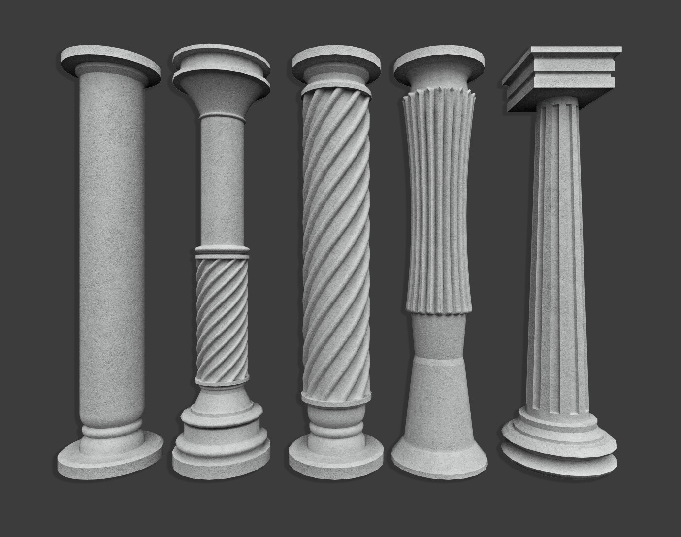 ArtStation - 20 Column Base Mesh ( with UV) | Resources