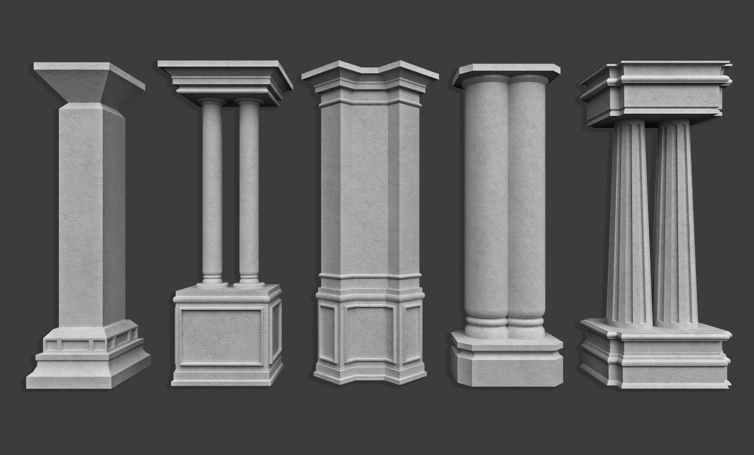 ArtStation - 20 Column Base Mesh ( with UV) | Resources