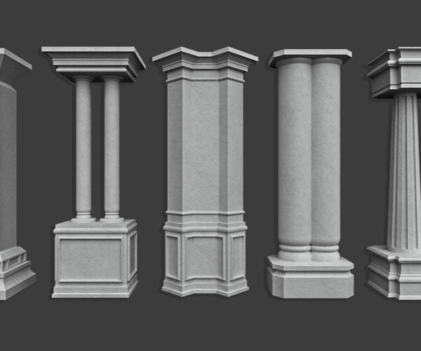 ArtStation - 20 Column Base Mesh ( with UV) | Resources