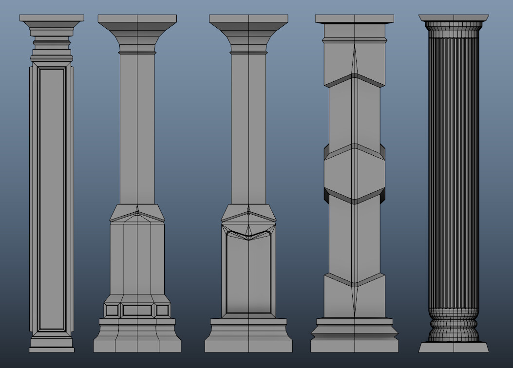 ArtStation - 20 Column Base Mesh ( with UV) | Resources