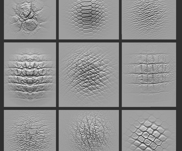 ArtStation - 40 Animal Skin Alpha and Brush | Brushes