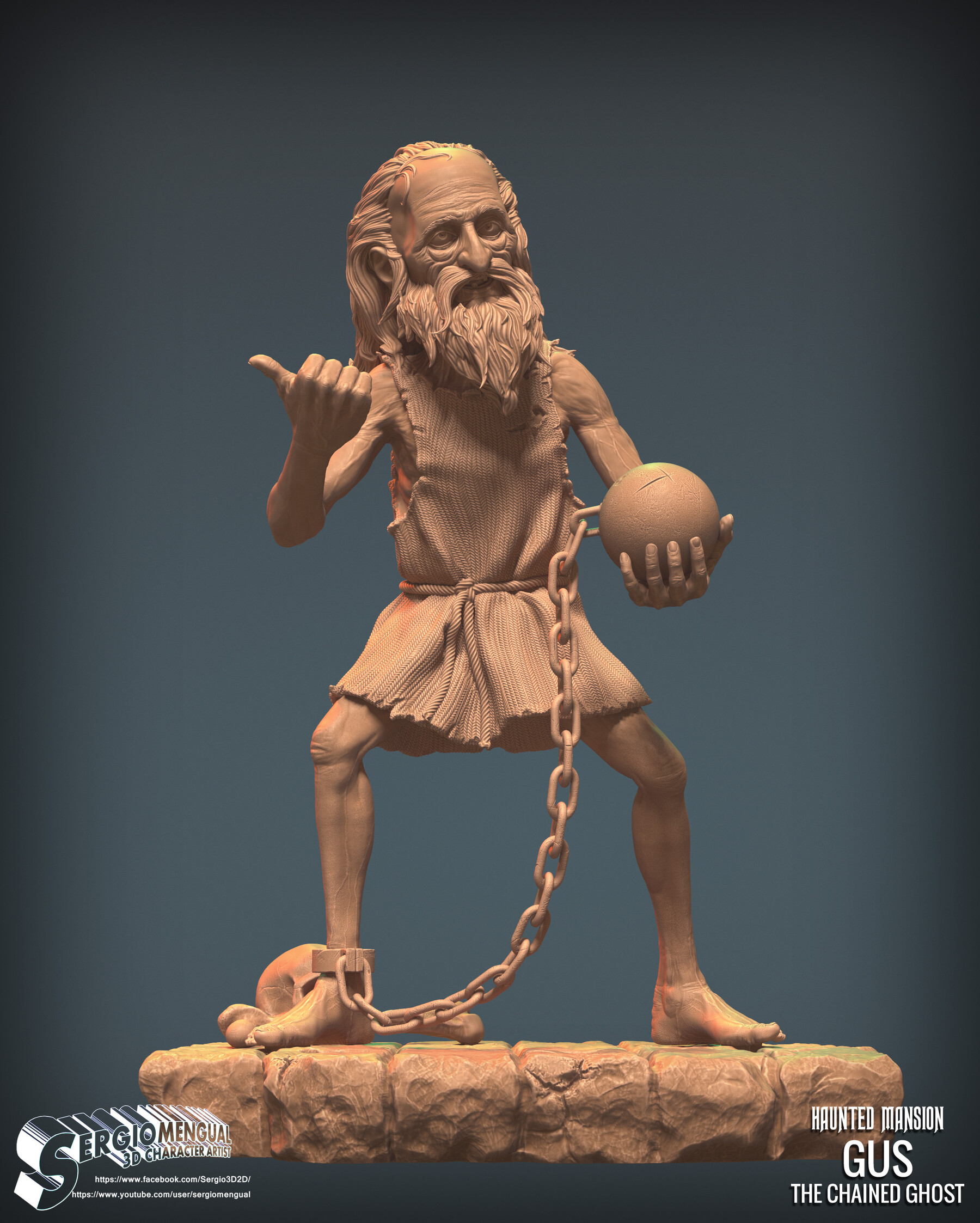ArtStation - Haunted Mansion Gus The Chained Ghost 3D Printable Sculpt ...