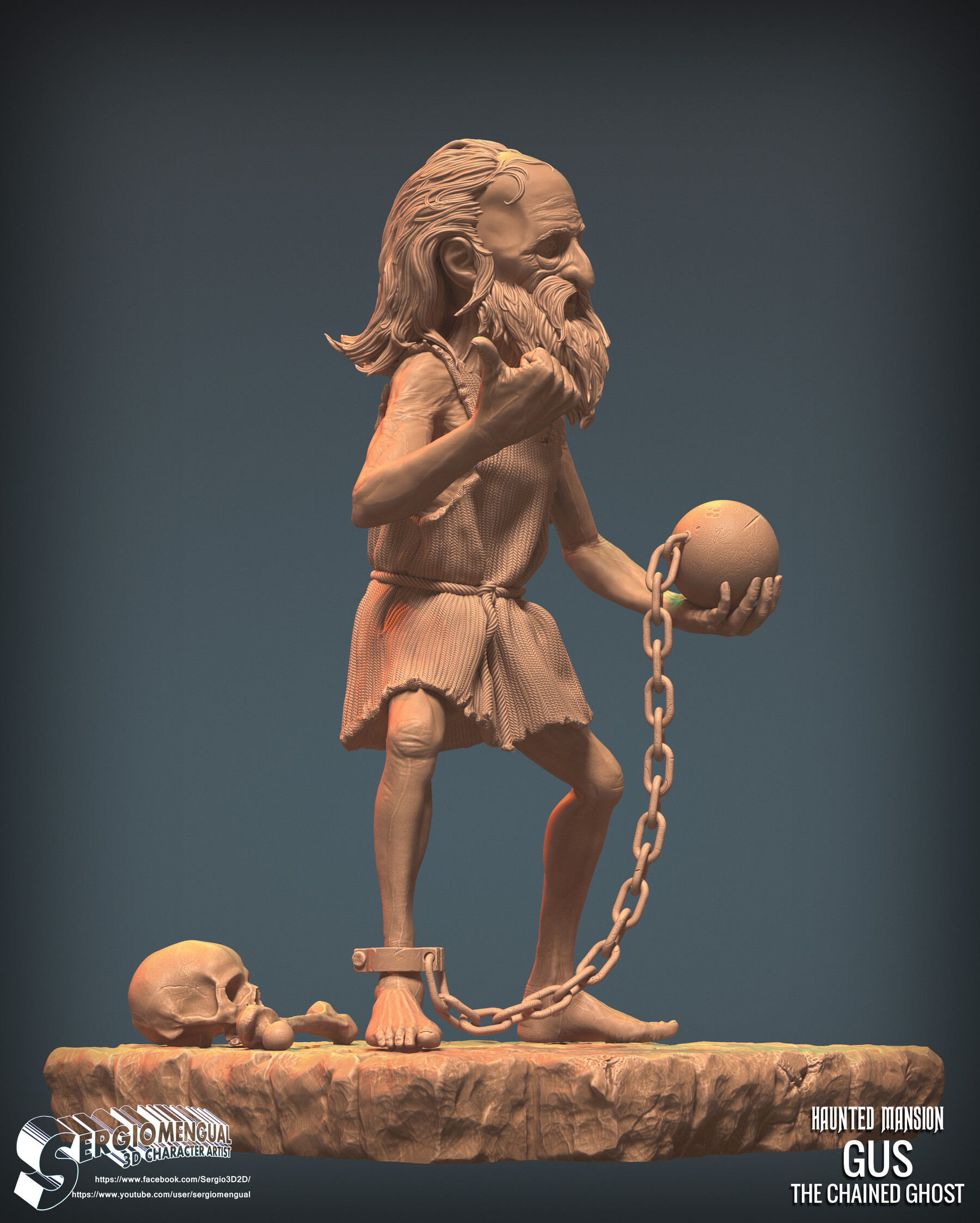 ArtStation - Haunted Mansion Gus The Chained Ghost 3D Printable Sculpt ...