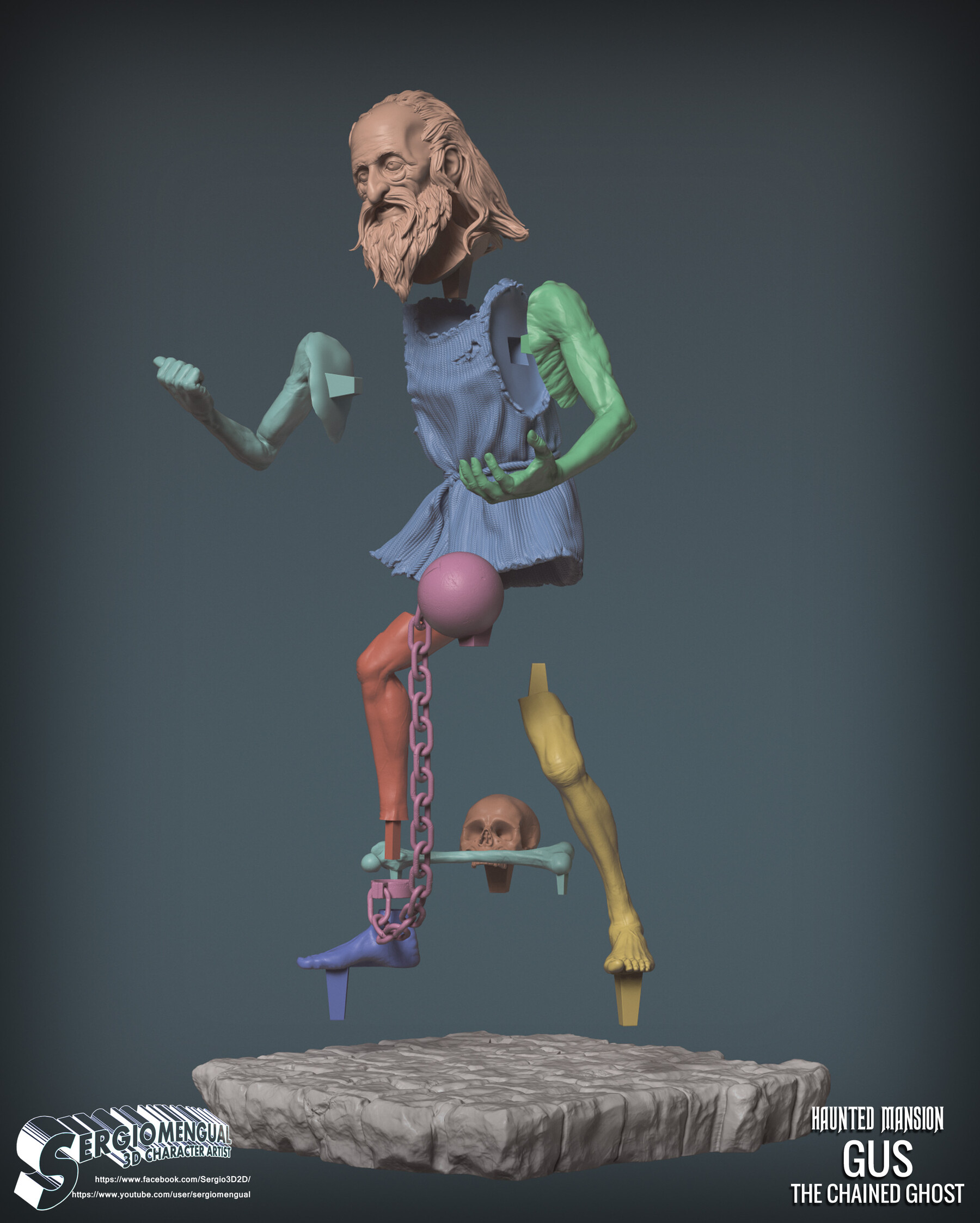 ArtStation - Haunted Mansion Gus The Chained Ghost 3D Printable Sculpt | Resources