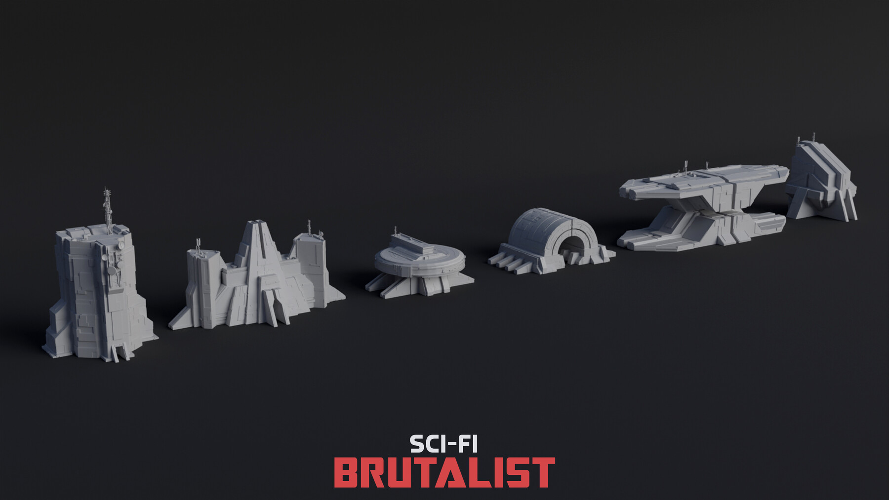 ArtStation - SCI-FI Brutalist base mesh | Resources