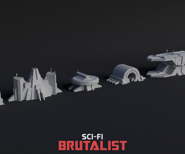 ArtStation - SCI-FI Brutalist base mesh | Resources
