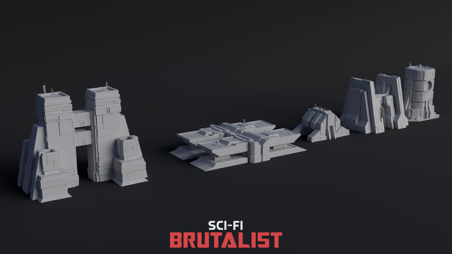 ArtStation - SCI-FI Brutalist base mesh | Resources