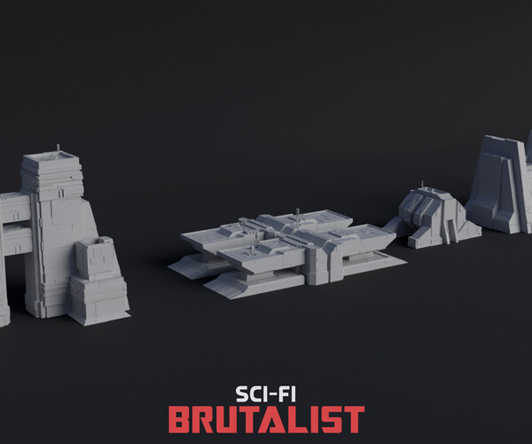ArtStation - SCI-FI Brutalist base mesh | Resources