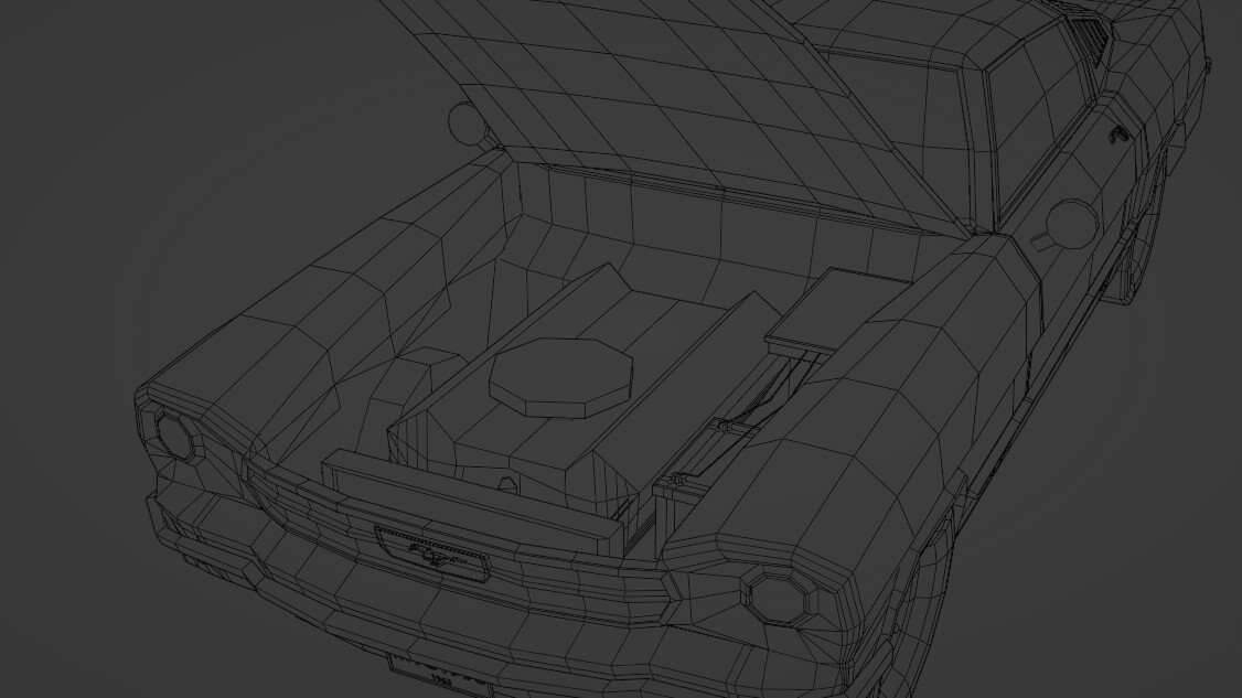 ArtStation - low poly-1996 ford mustang | Resources