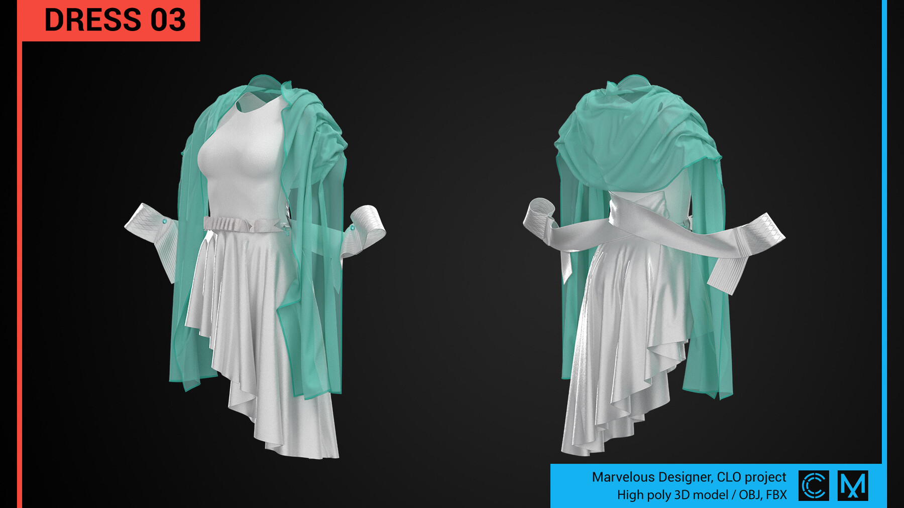 ArtStation - Dress 03 - Marvelous Designer, CLO project. | Resources