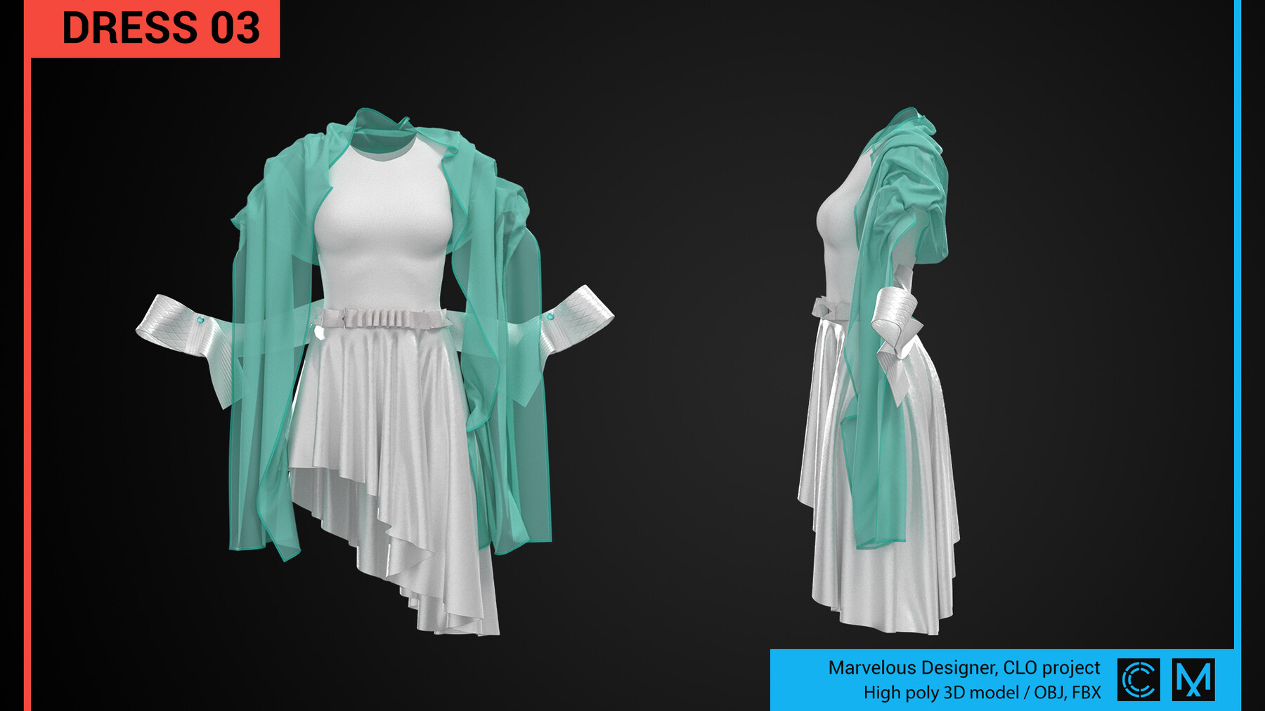 ArtStation - Dress 03 - Marvelous Designer, CLO project. | Resources