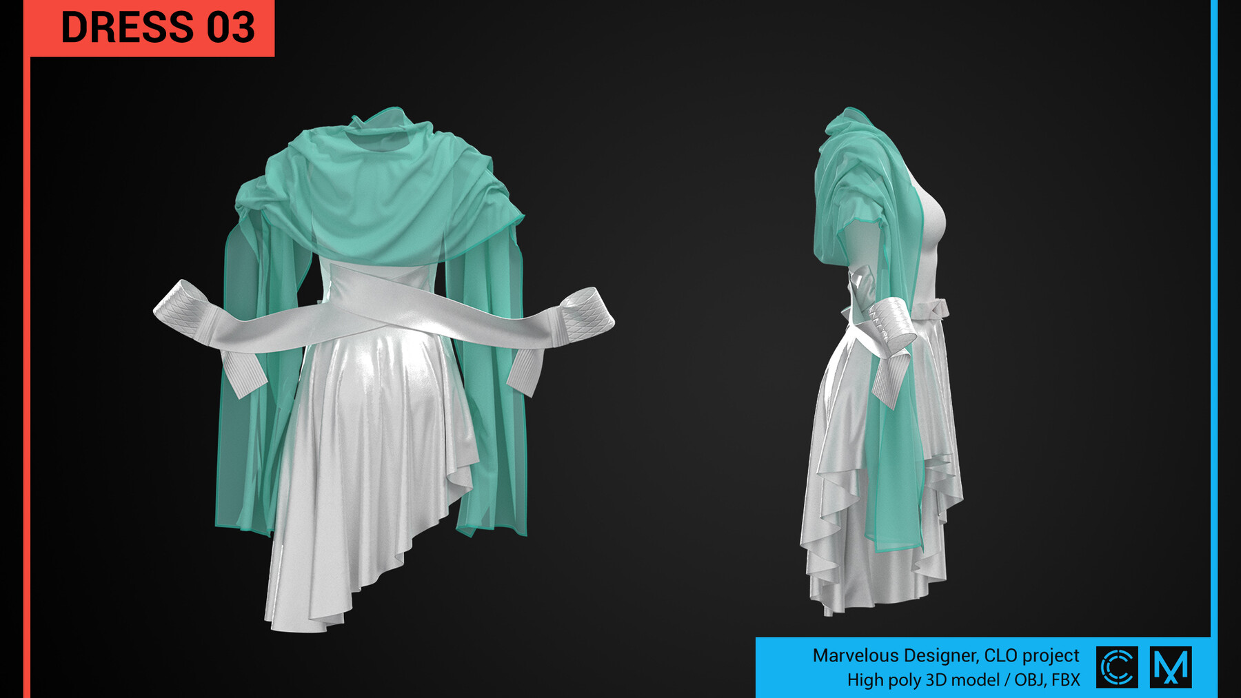 ArtStation - Dress 03 - Marvelous Designer, CLO project. | Resources
