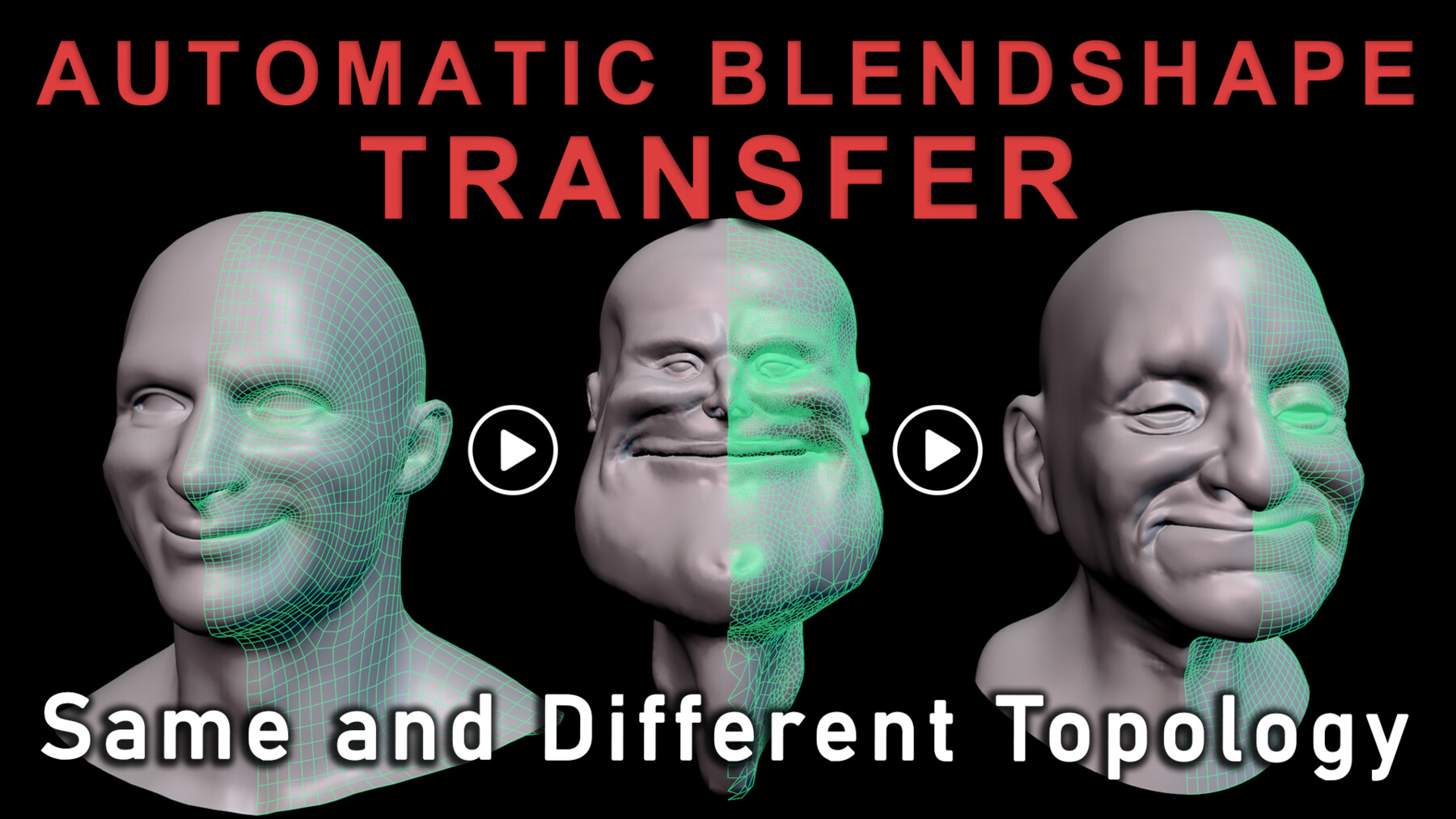 ArtStation - Automatic BlendShape Transfer to Different Topology | Tutorials