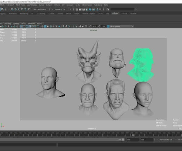 ArtStation - Automatic BlendShape Transfer to Different Topology | Tutorials