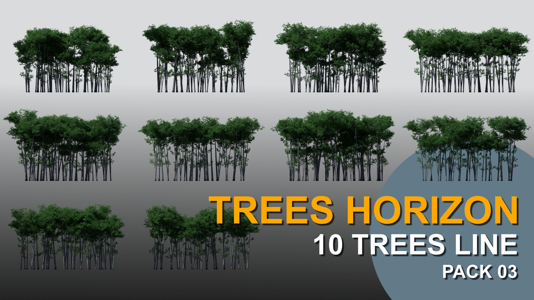 ArtStation - Trees Line, Trees Horizon, PNG, Cutout, Pack 03 | Resources