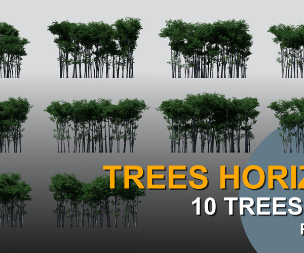 ArtStation - Trees Line, Trees Horizon, PNG, Cutout, Pack 03 | Resources